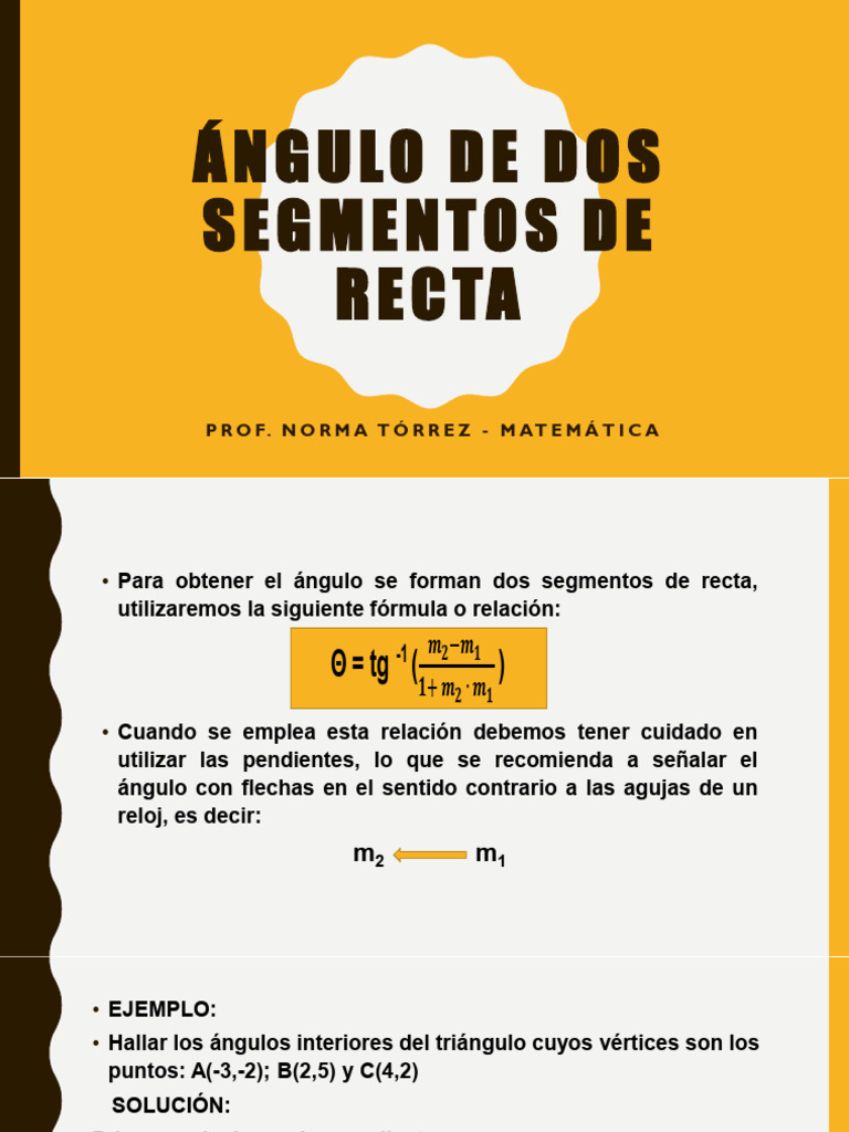 Ángulo de Dos Segmentos de Recta Matemática | PDF | Triángulo ...