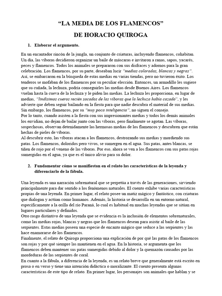 La Media de los Flamencos | PDF | Fábula | Leyendas
