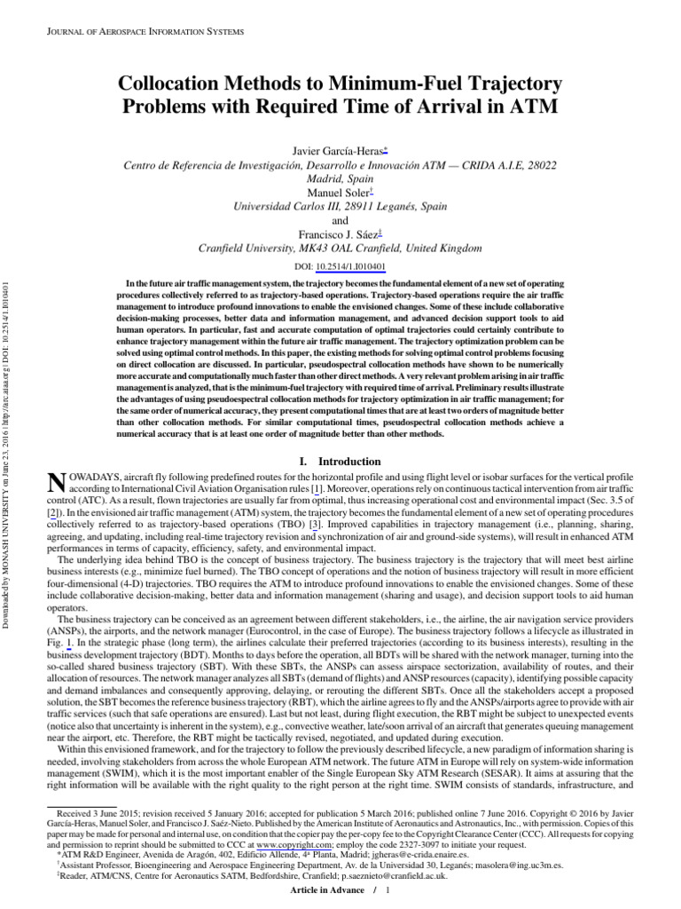 Collocation Methods To Minimum-Fuel Trajectory Problems With Required ...