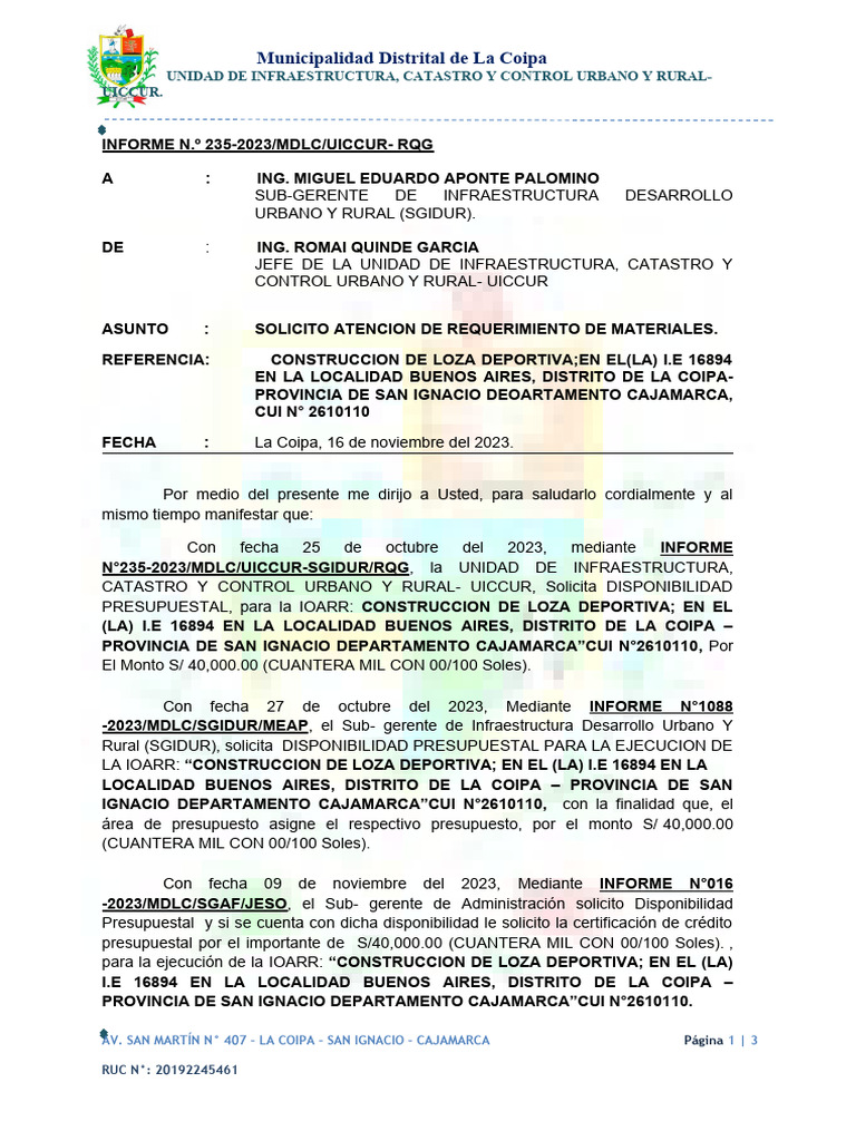 Requerimiento de Materiales 02..... | PDF