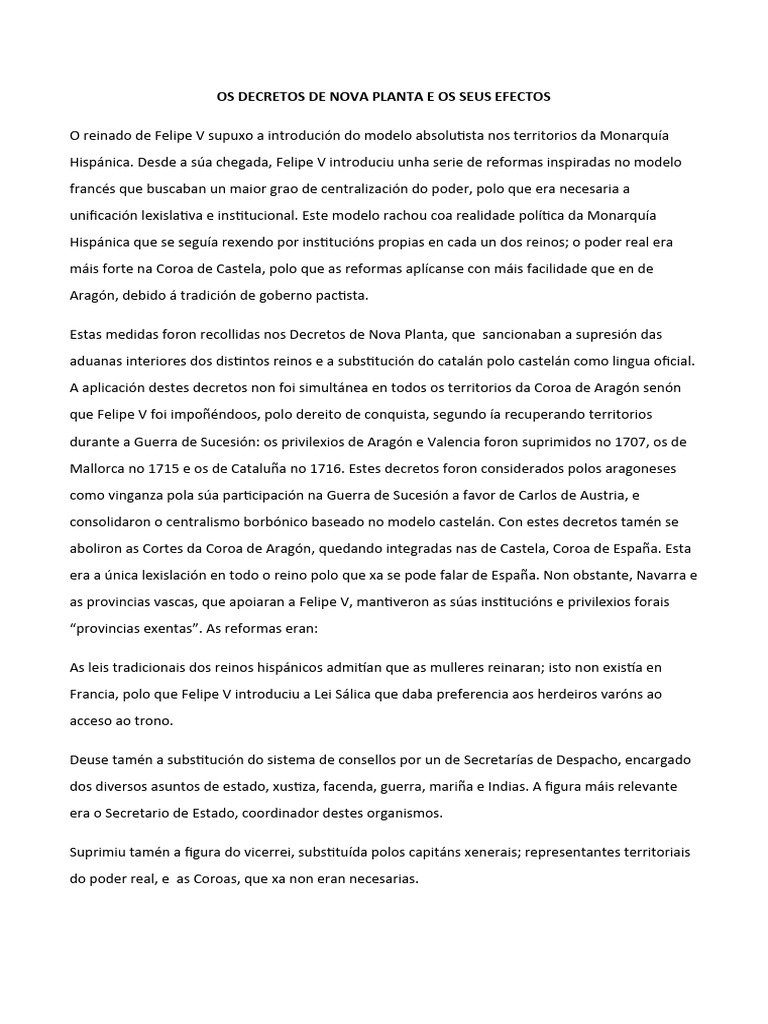 Decretos de Nova Planta | PDF