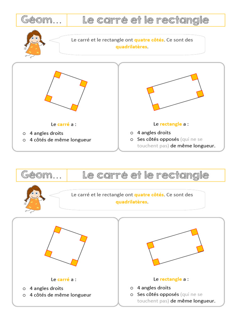 Différences entre carré et rectangle | PDF
