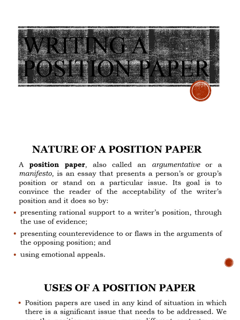 Position Paper | PDF | Reason | Idea