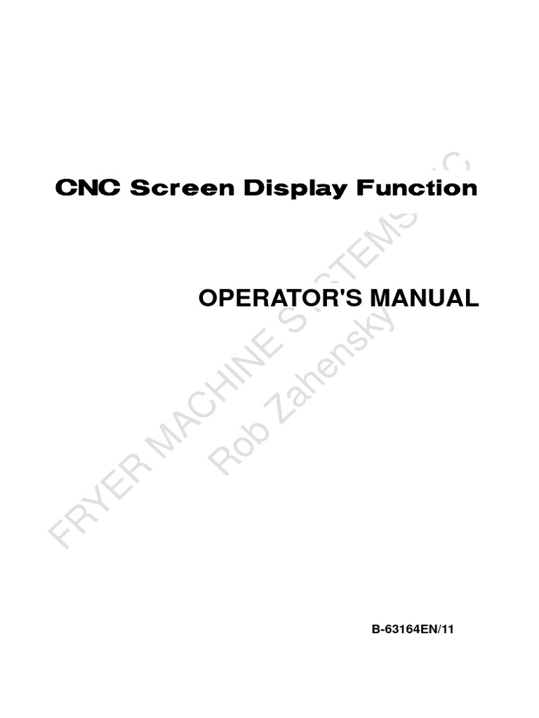 CNC Screen Display Function Operators Manual - B-63164EN - 11 | PDF ...