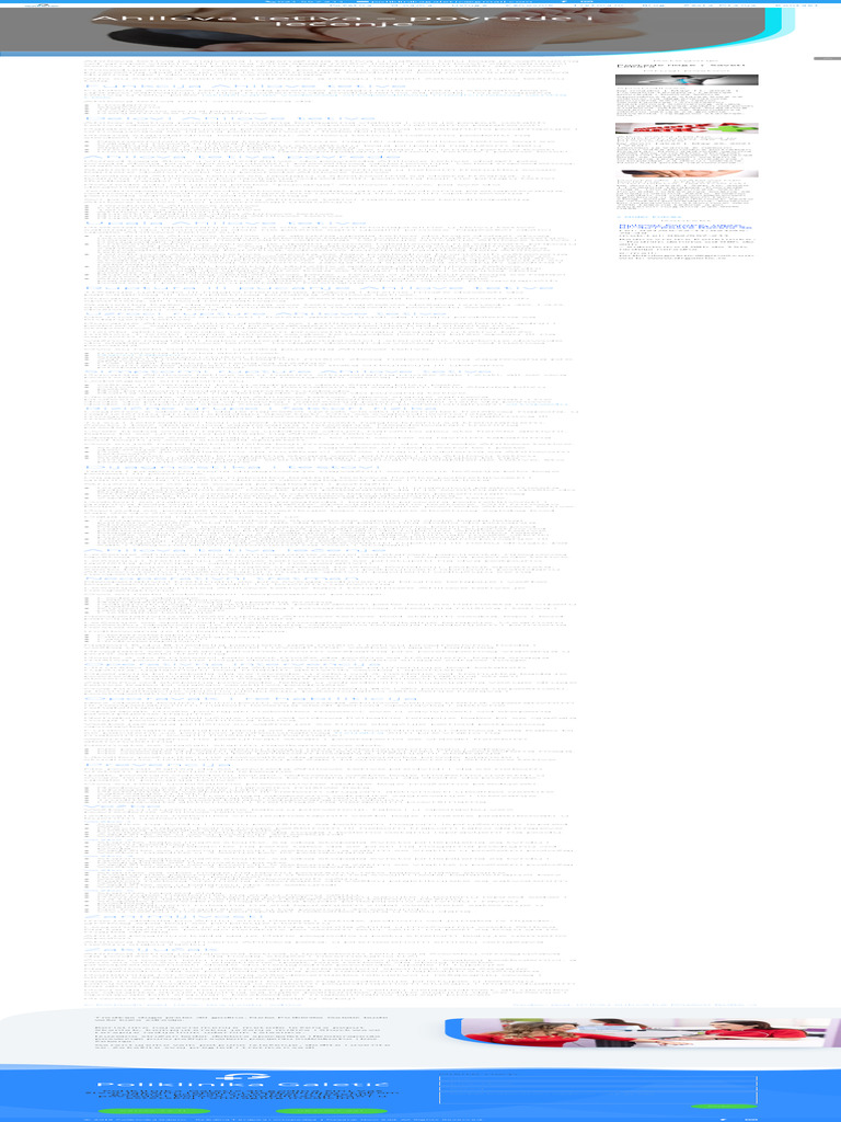 Ahilova Tetiva Upala I Pucanje, Simptomi | PDF
