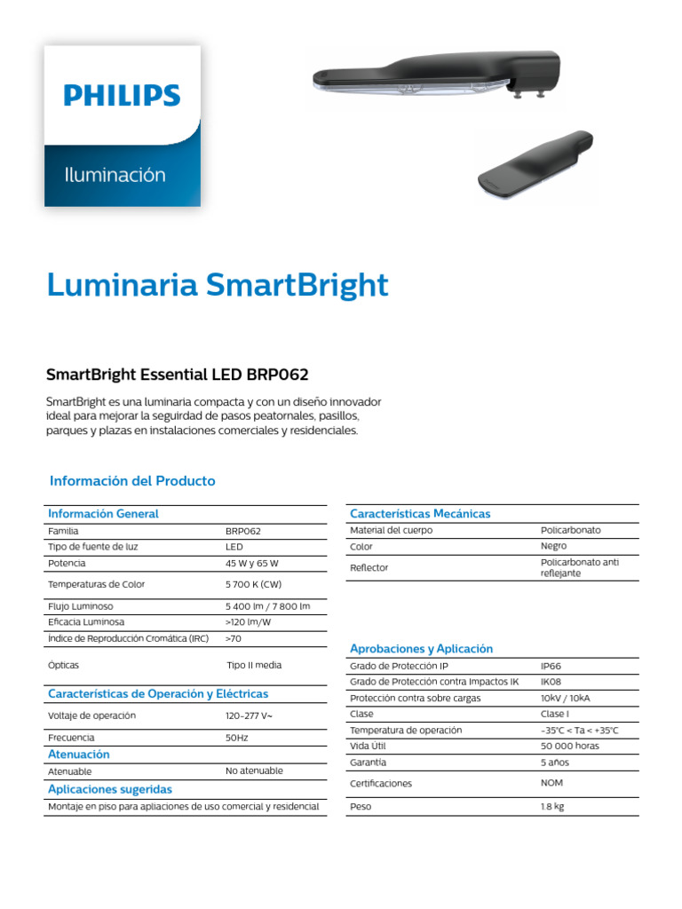 Ficha Tecnica - SmartBright - MX2020 | PDF | Diodo emisor de luz | Encendiendo