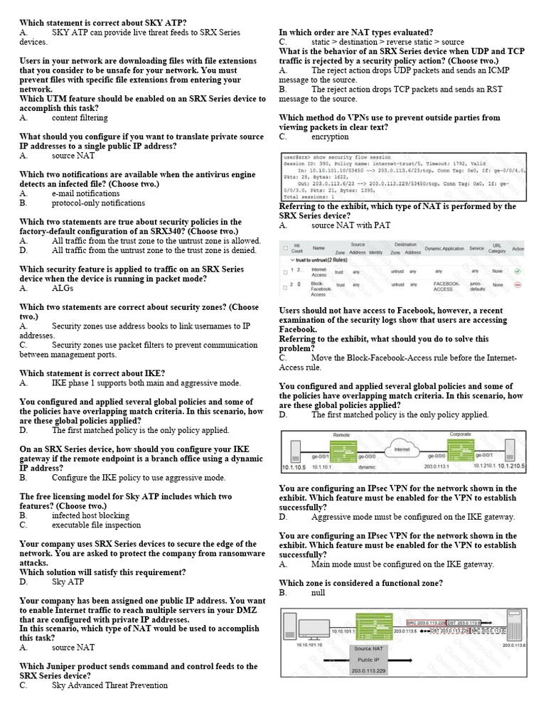 Exam JNCIA-SEC1 | PDF | Virtual Private Network | Computer Network