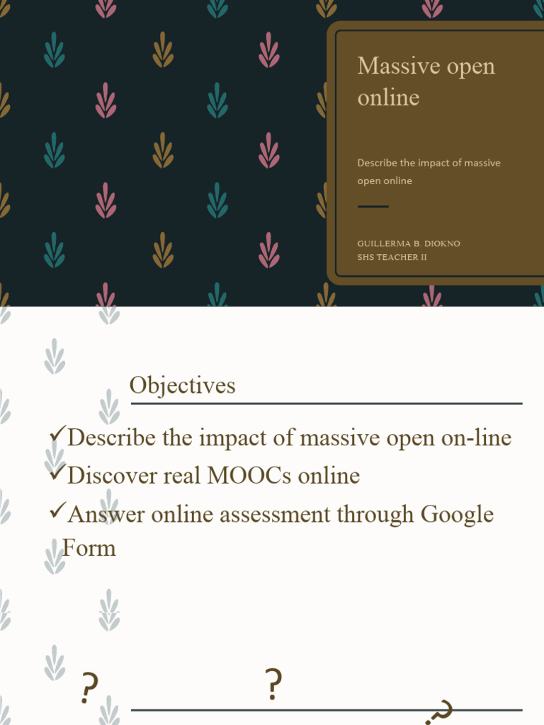 Q2 Topic 2 Massive Open On Line | PDF | Massive Open Online Course | Educational Technology