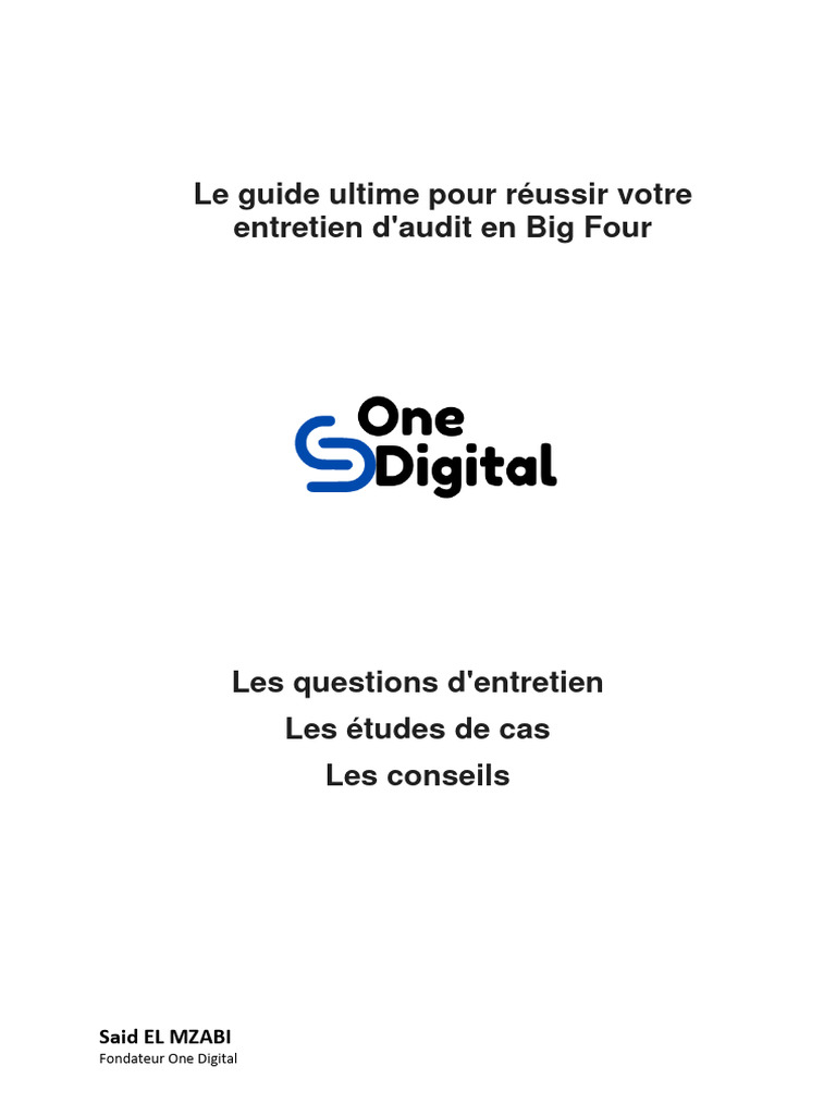 Réussir son entretien Big Four | PDF | Audit | Gestion des risques