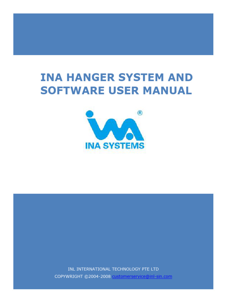 INA Hanger System User Manual Ver7 | PDF | Login | Menu (Computing)