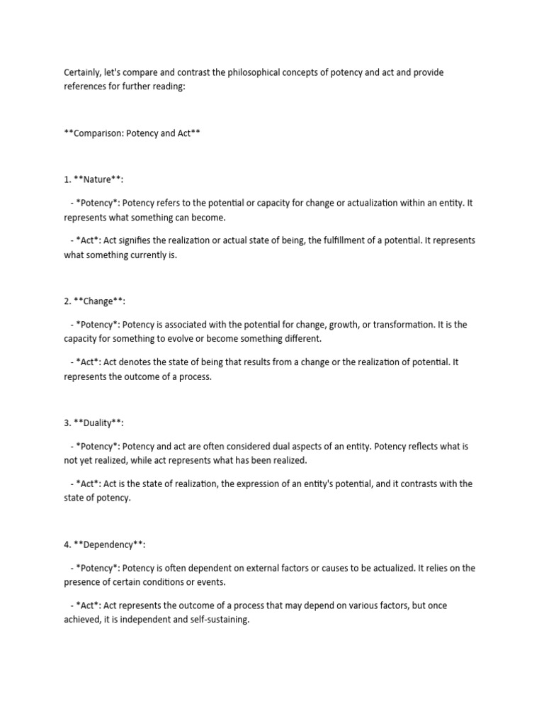 Potency and Act | PDF | Philosophical Theories | Metaphysics