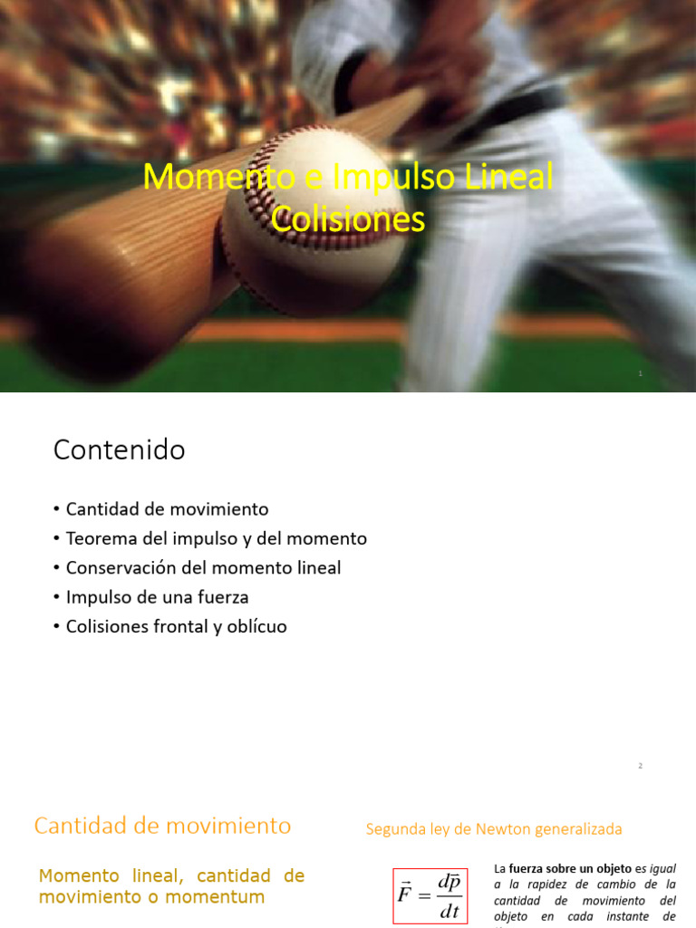 11 Momento e Impulso Lineal y Colisiones | PDF | Impulso | Movimiento ...