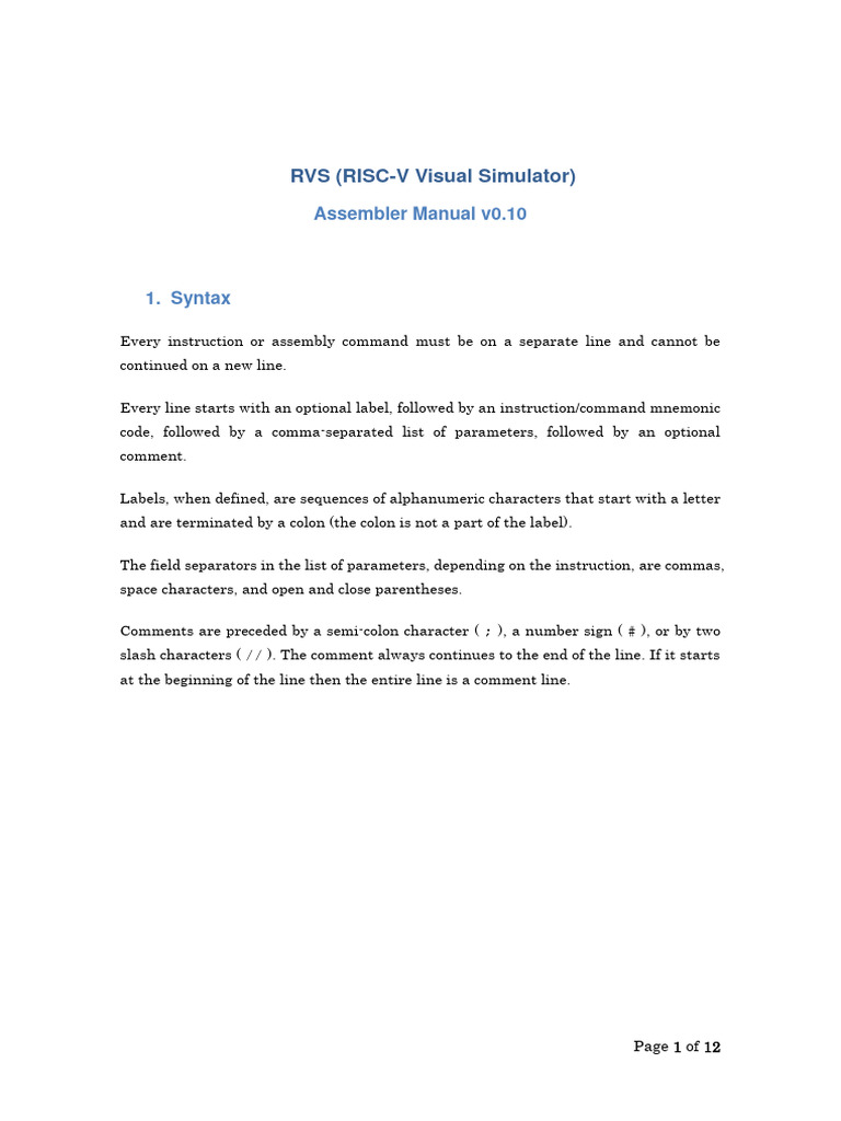 RVS Assembler010 | PDF | Byte | Integer (Computer Science)