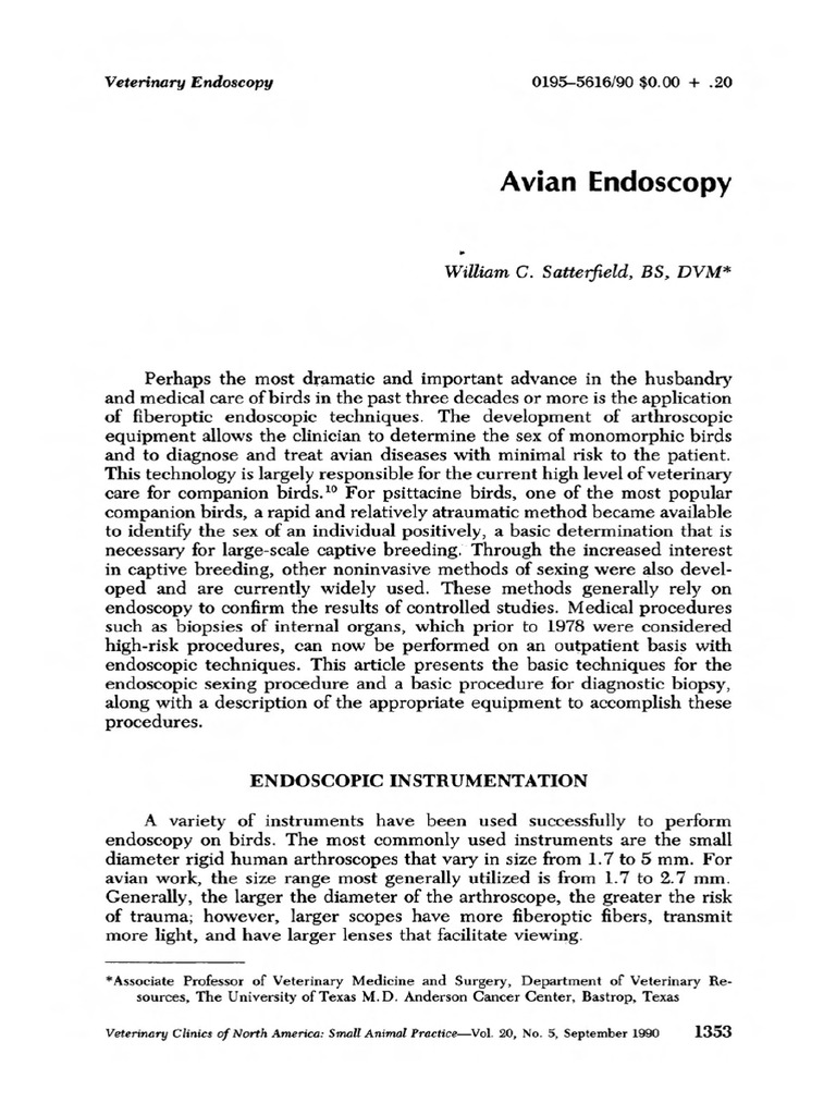 Avian Endos | PDF | Anesthesia | Biopsy