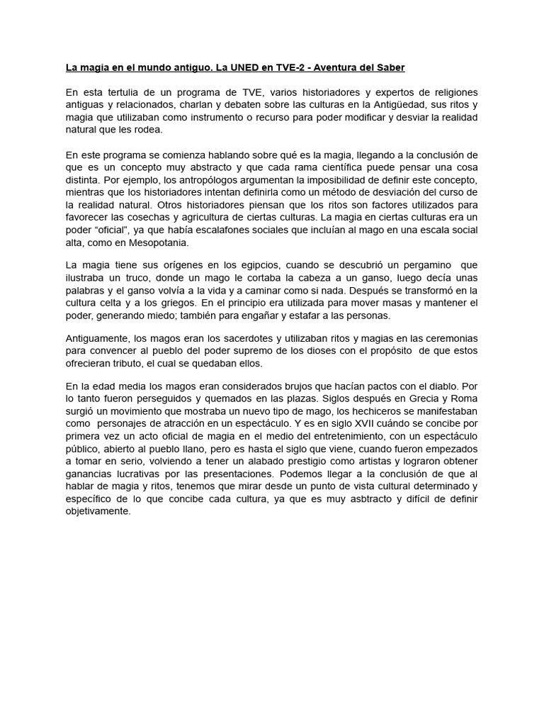 La Magia en El Mundo Antiguo - Documentos de Google | PDF | Brujería