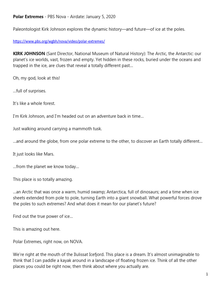 Polar Extremes - PBS Nova | PDF | Volcano | Venus
