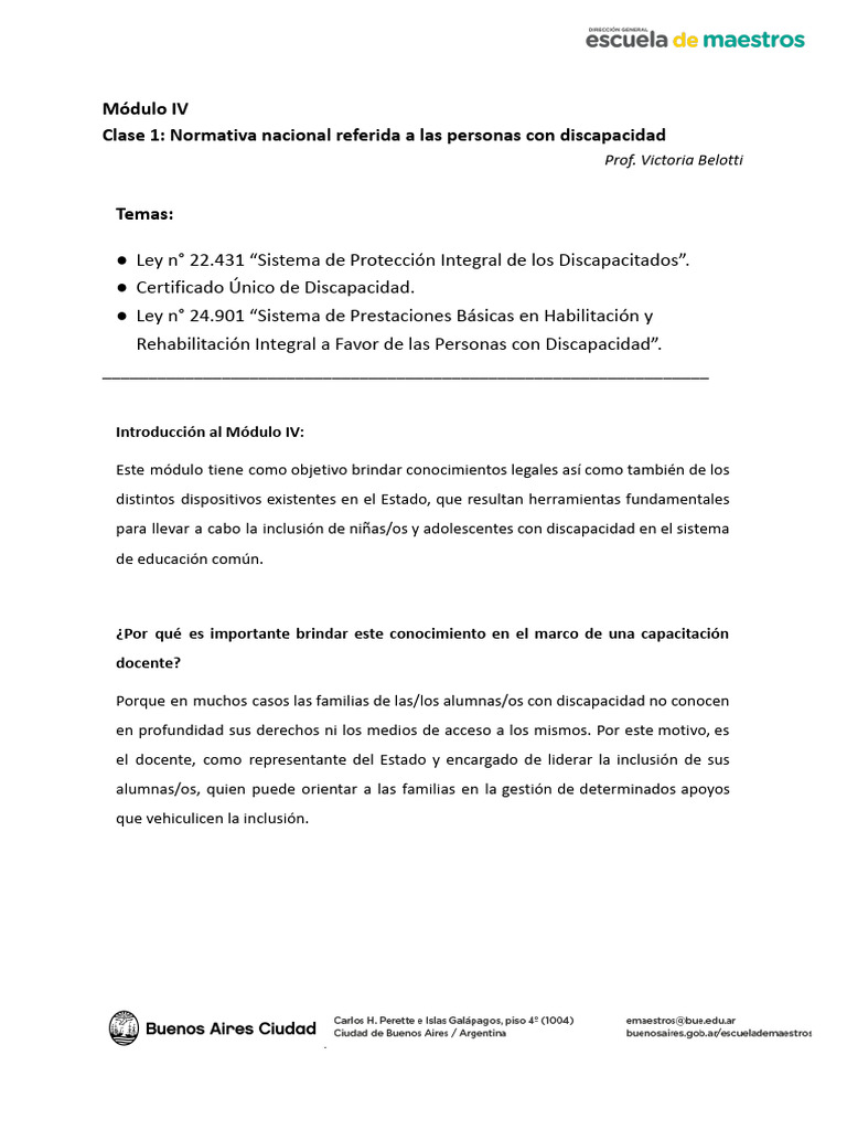 Módulo 4 - Clase 1 | Descargar gratis PDF | Invalidez | Inclusión (Educación)