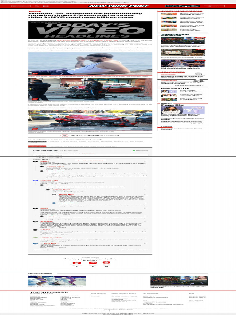 Woman Arrested in NYC Road Rage Murder of Scooter Rider | PDF