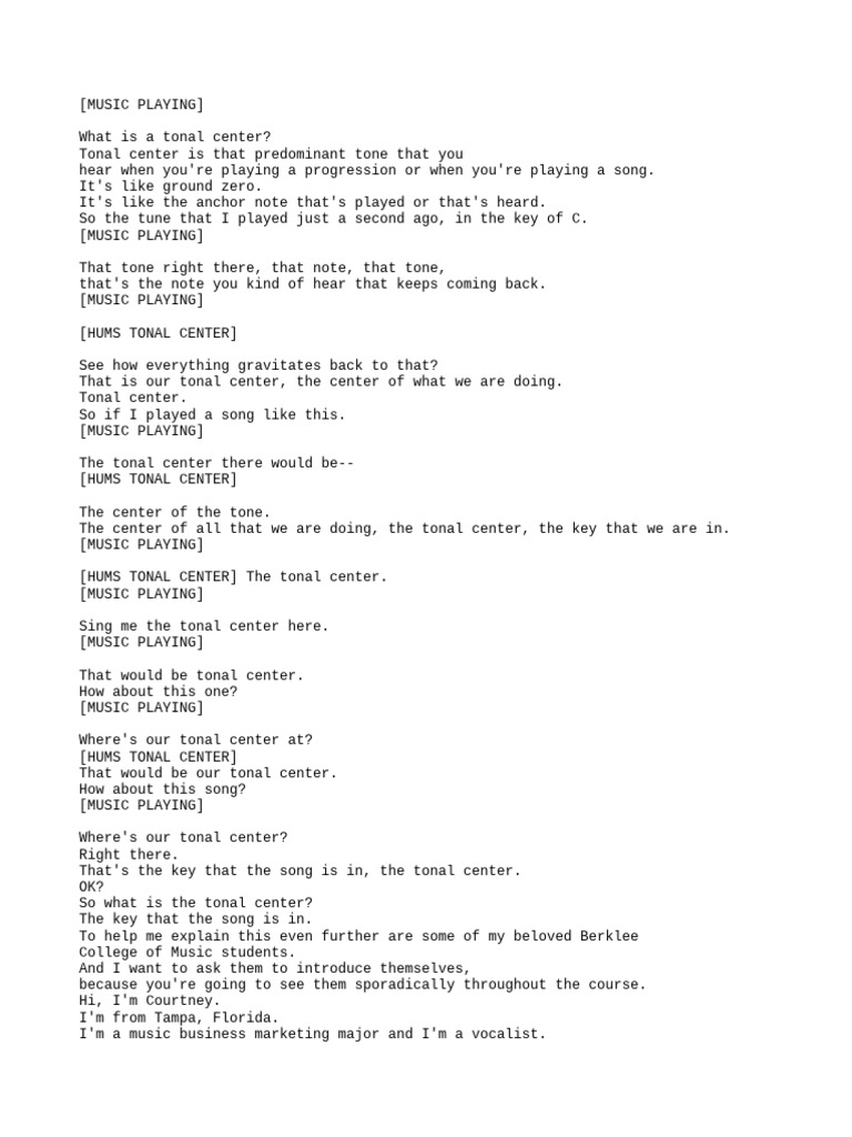 1.7 Finding The Tonal Center em Teoria Musical | PDF | Musicology ...