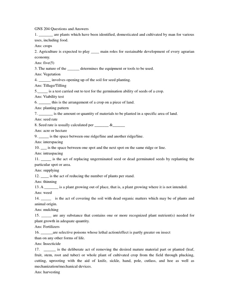 GNS 204 Questions and Answers | PDF | Pig | Dye
