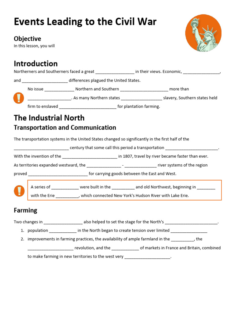 Guided Notes - Events Leading To The Civil War | PDF | Abolitionism In ...