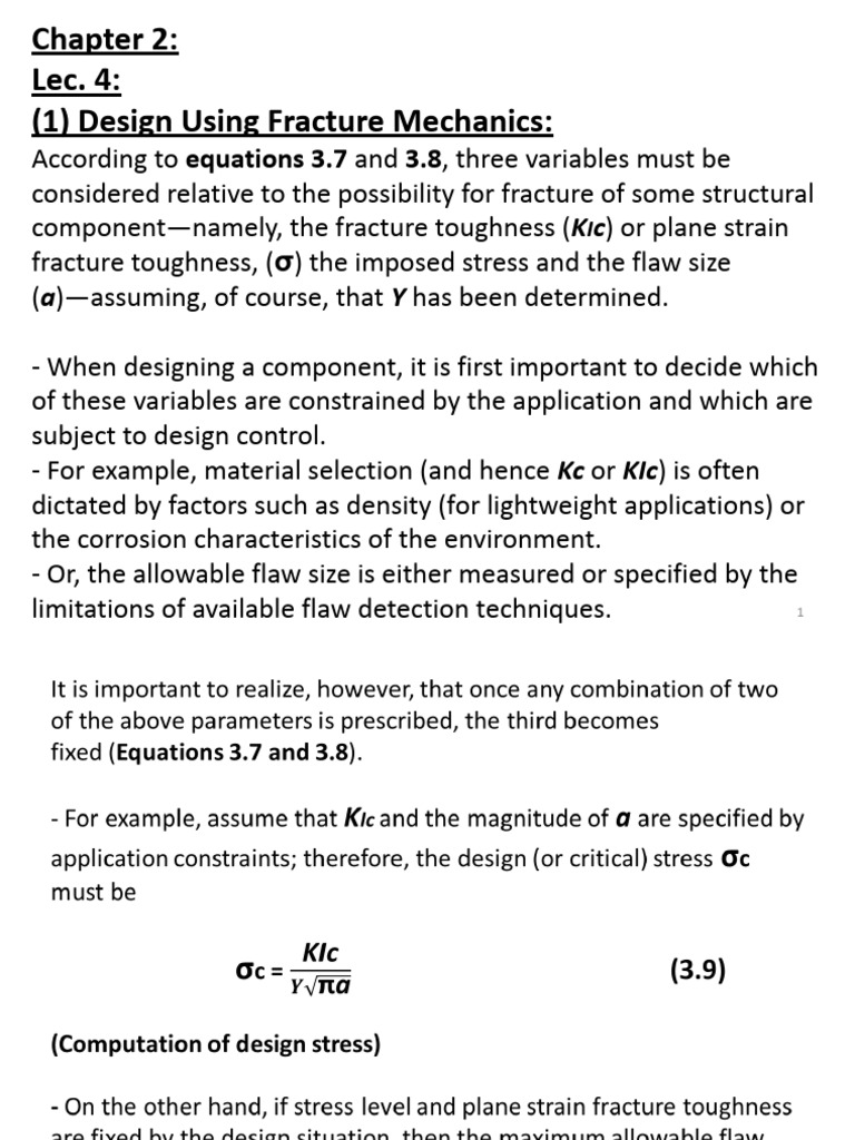 Fracture Mechanics-Lecture 4 | PDF | Fracture Mechanics ...