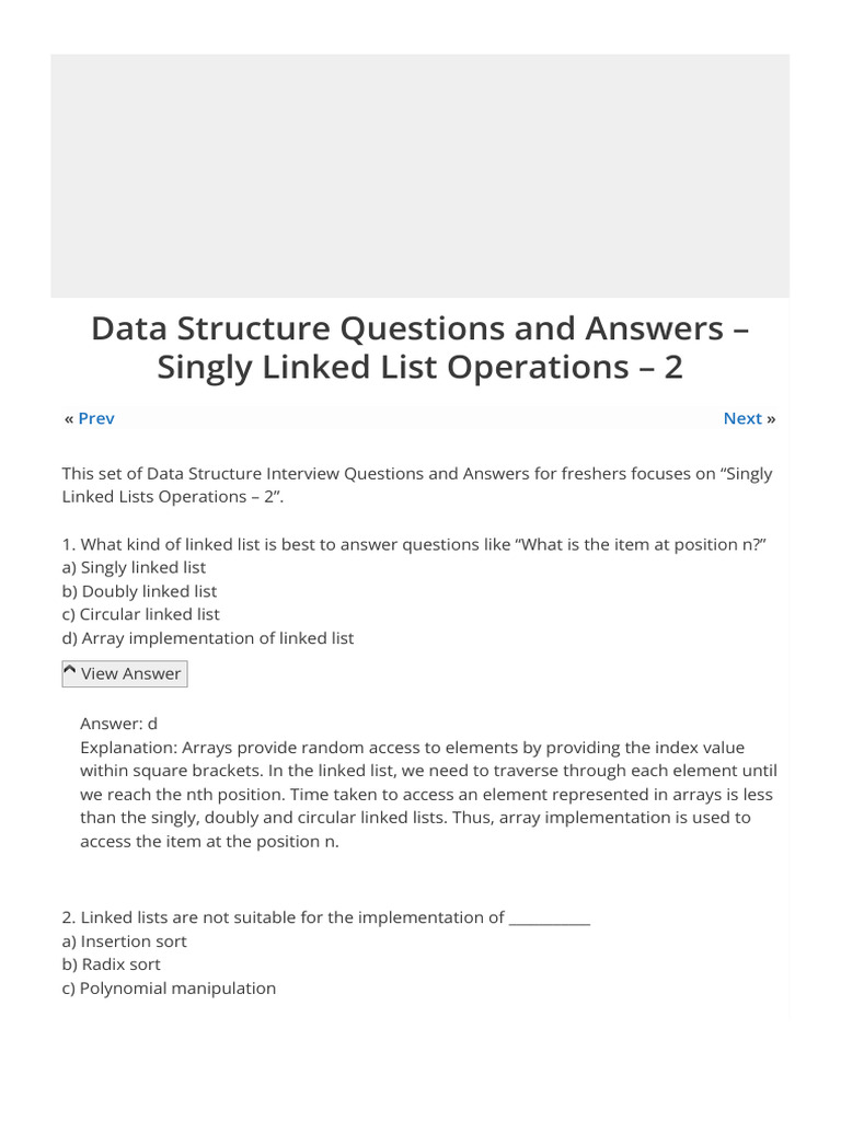 Data Structure Interview Questions and Answers For Freshers ...