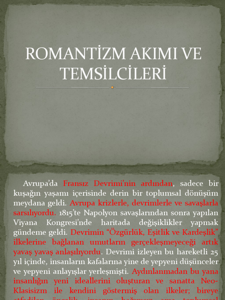2-Romanti̇zm Akimi Ve Temsi̇lci̇leri̇ | PDF