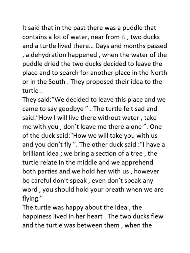 The Two Ducks and The Turtle | PDF