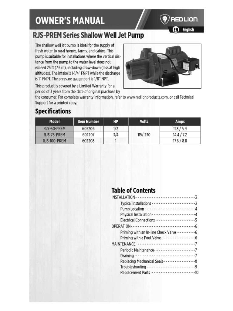 Red Lion RSJ - Prem Series | PDF