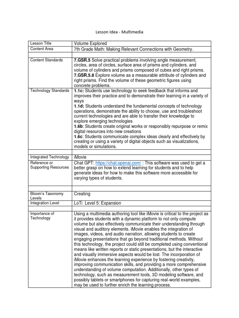 Multimedia Lesson Idea Pdf Multimedia Learning