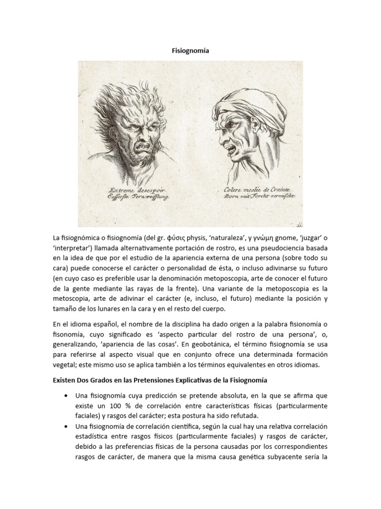 Fisiognomía | PDF | Fisonomía