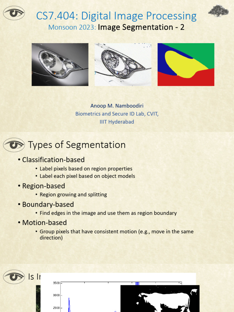 L21 ImageSegmentation 2 | PDF | Image Segmentation | Drainage Basin