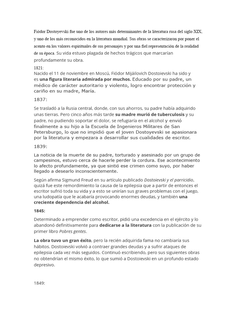 Fiódor Dostoyevski | PDF | Crimen y castigo