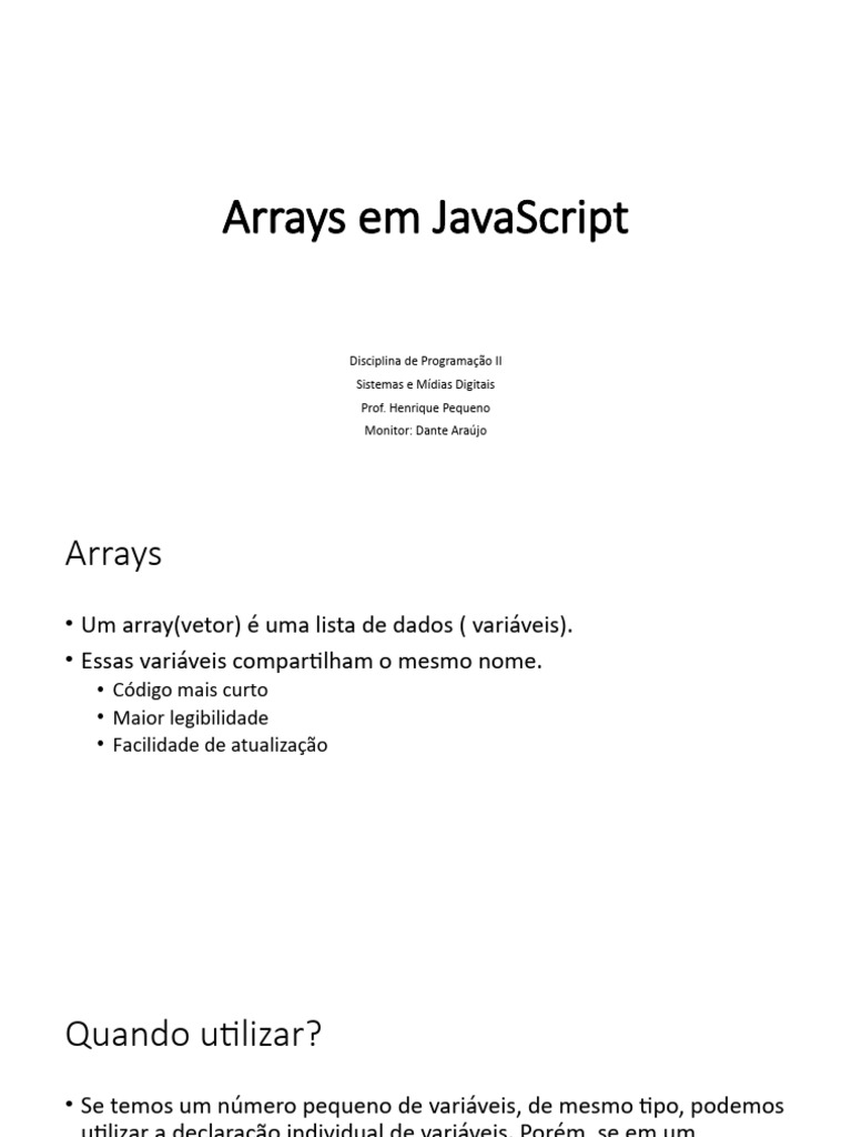 Aula4 Arrays Com Solucao | PDF | Estrutura de dados | Matriz (Matemática)