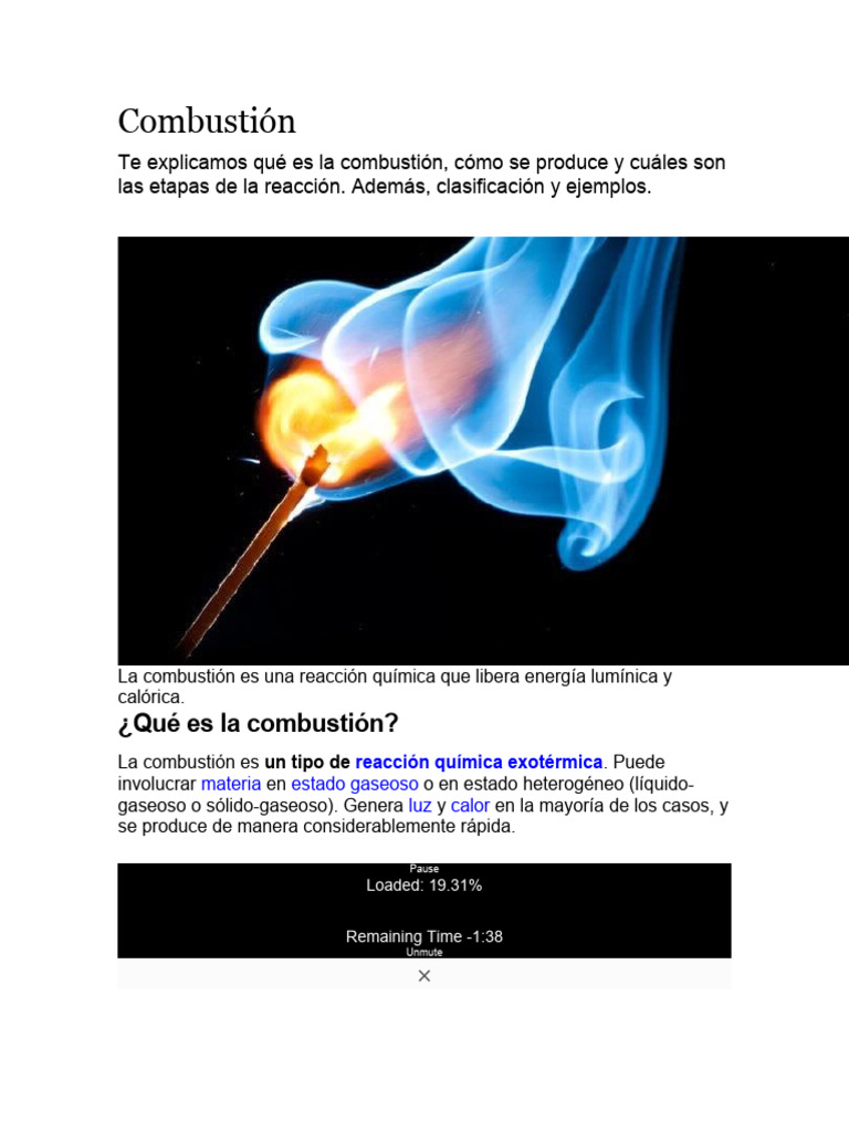 Tipos y ejemplos de combustión | PDF | Combustión | Redox