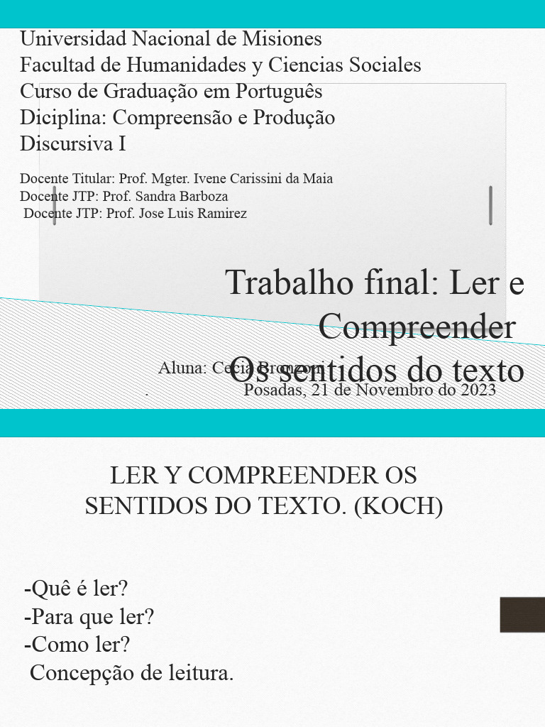 Ler e Compreender Os Sentidos Do Texto - 20231127 - 185317 - 0000 | PDF | Contexto (uso de ...