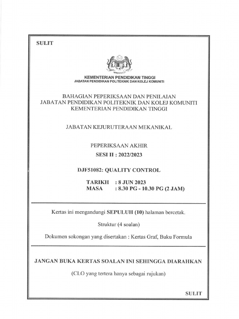 Soalan Peperiksan Akhir - DJF51082 - JUN2023 | PDF