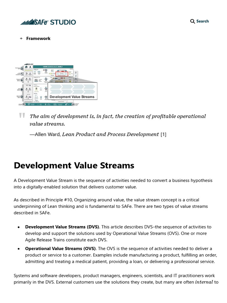 Scaledagileframework Com Development Value Streams | PDF | Loans | Performance Indicator