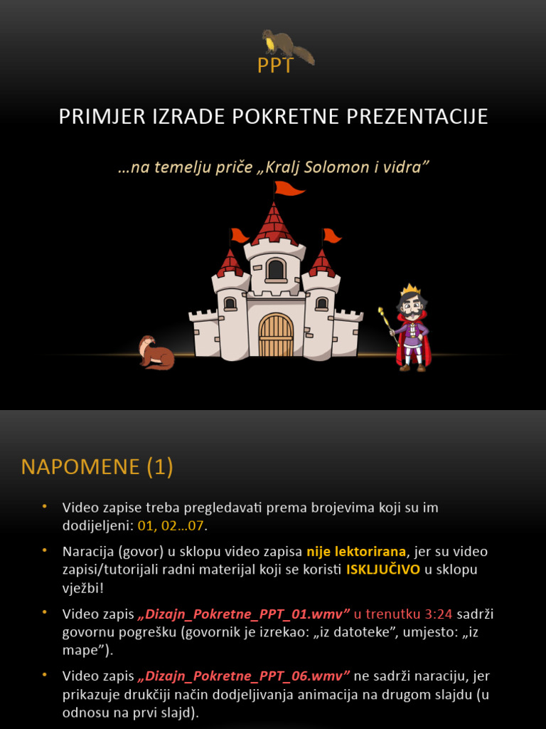 Upute Izrada Pokretne Prezentacije | PDF