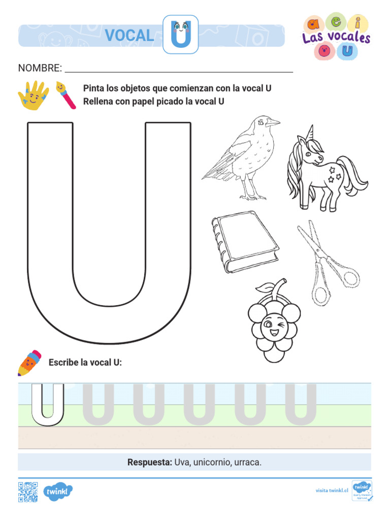 CL L 1692502684 Guia de Trabajo Actividades Con La Vocal U - Ver - 4 | PDF