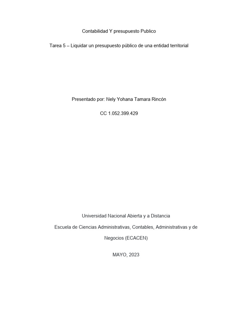 Contabilidad y Presupuesto Actv Final 5 | PDF | Presupuesto | Contabilidad