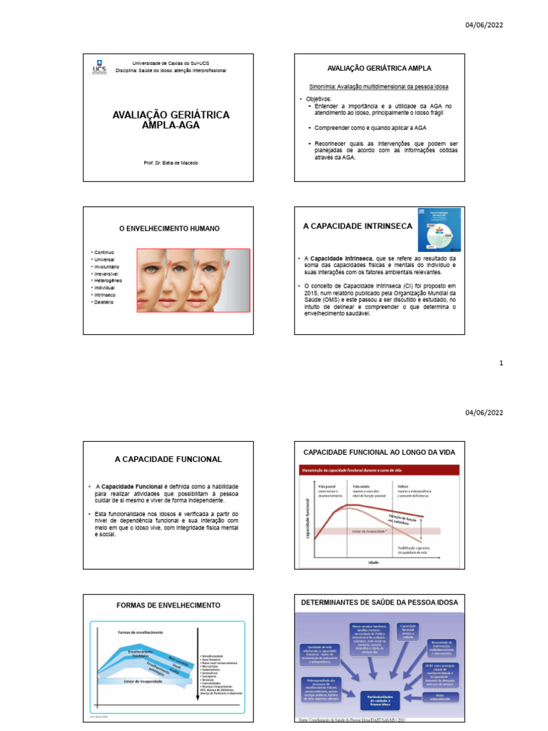 Aula AGA Idoso | PDF | Envelhecimento | Terceira idade