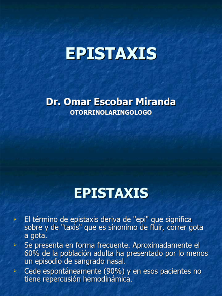 Manejo y Tratamiento de la Epistaxis | PDF | Medicina CLINICA ...
