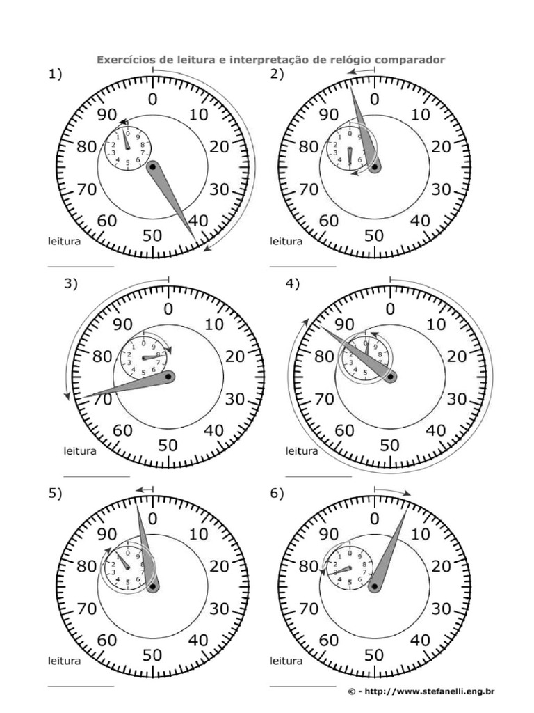 Lista de Exercícios Relógio Comparador | PDF