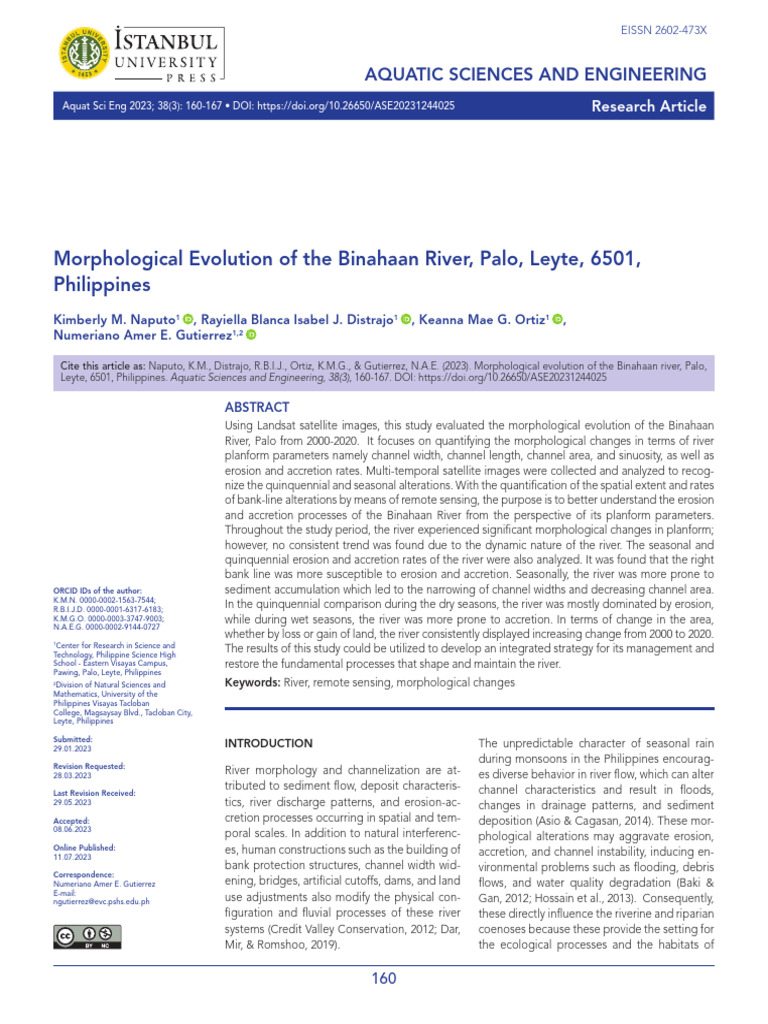 Binahaan River Morphological Changes 2000-2020 | PDF | River | Erosion