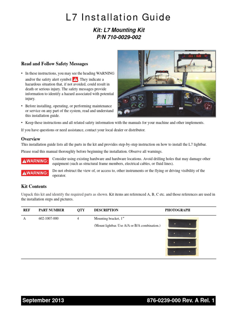 Guia de Instalacion Barra de Luces l7 PN 876-0239-000 Rev. A1 | Download Free PDF | Equipment ...