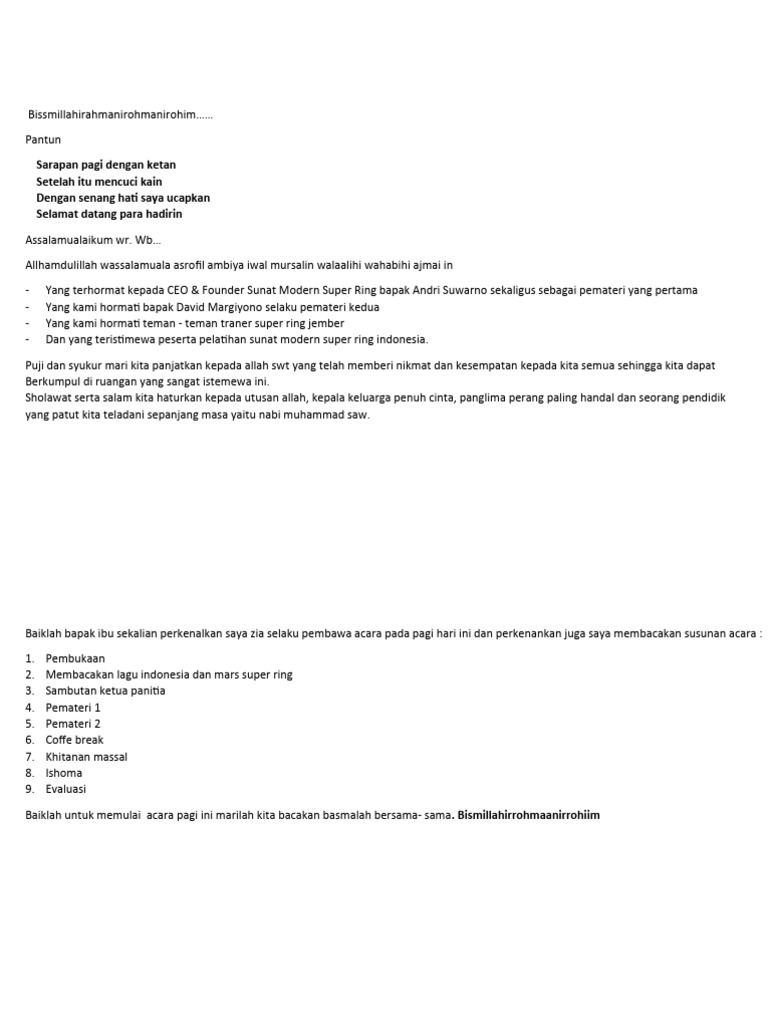 Contoh Teks Menjadi MC | PDF