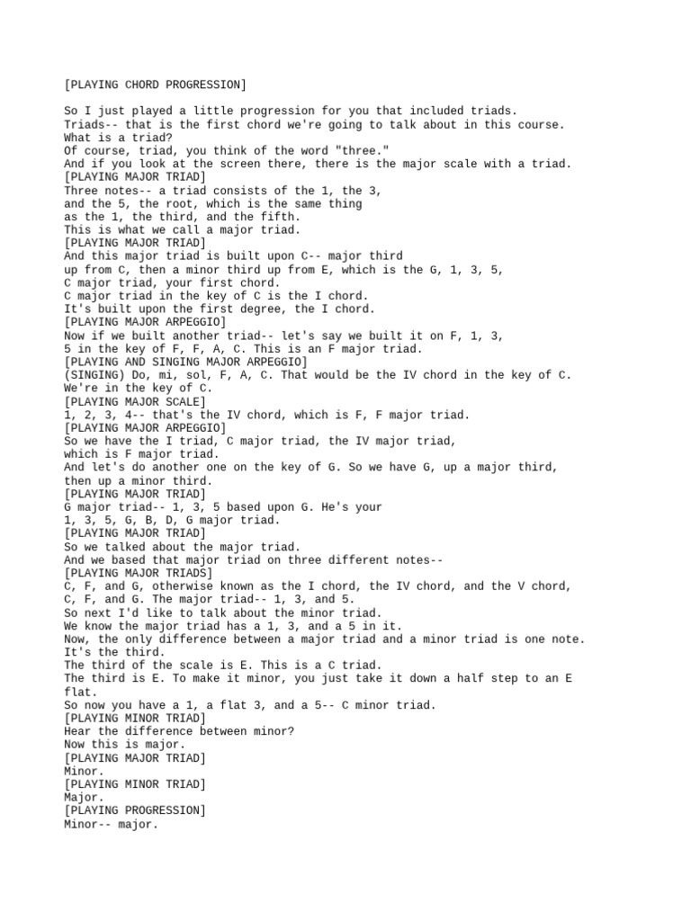 2.5 Building Major and Minor Triads | PDF | Chord (Music) | Melody