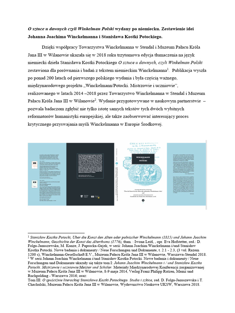 Dorota Folga Januszewska o Sztuce U Dawnych Czyli Winkelman Polski ...